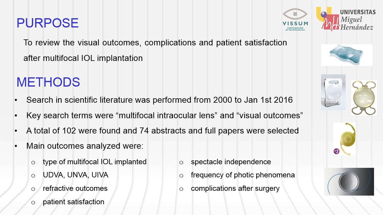 ESCRS - Multifocal intraocular lenses: meta-analysis outcomes ESCRS - Multifocal intraocular lenses: meta-analysis outcomes